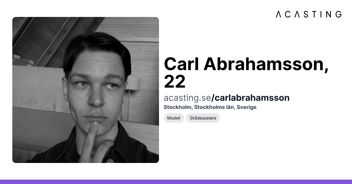 Carl Abrahamsson | Modell | Skådespelare | Stuntman | ACASTING