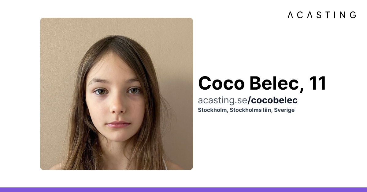Coco Belec | Skådespelare | Artist | ACASTING