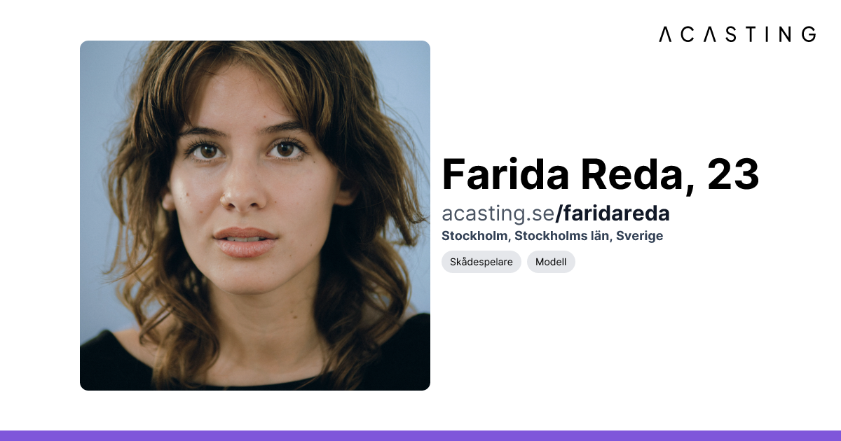 Farida Reda | Skådespelare | Modell | ACASTING
