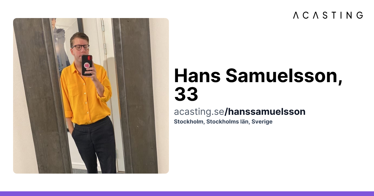 Hans Samuelsson | Statist | ACASTING