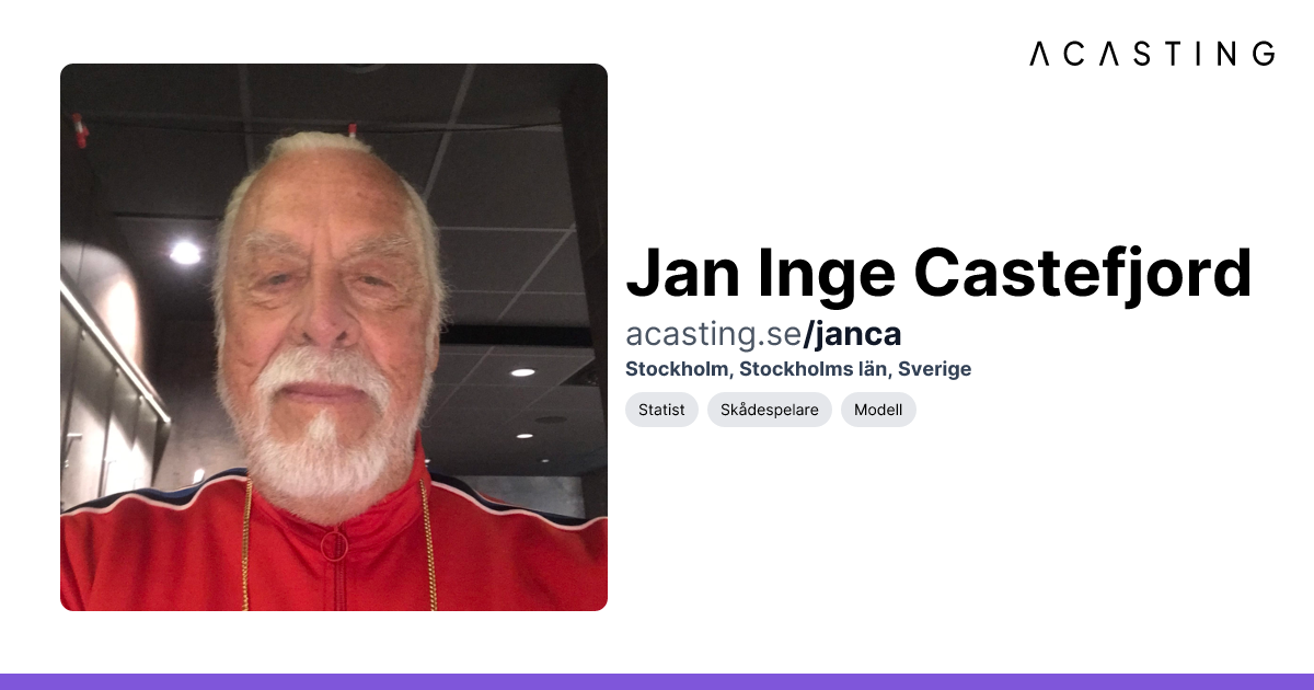 Jan Inge Castefjord | Statist | Skådespelare | Modell | ACASTING