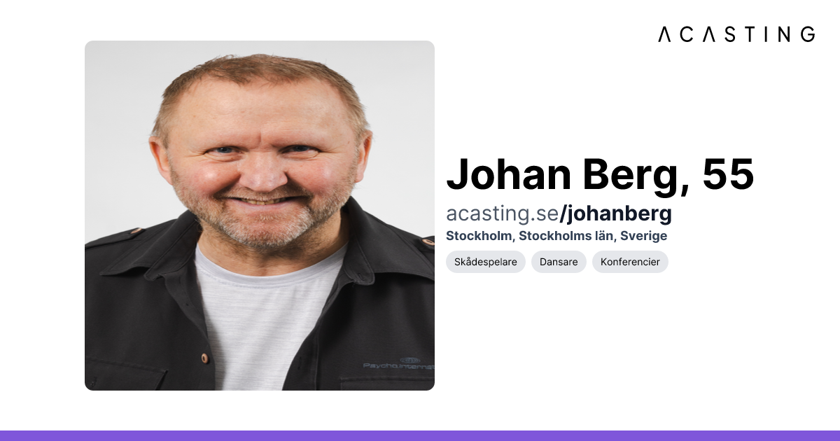 Johan Berg | Skådespelare | Artist | Konferencier | ACASTING