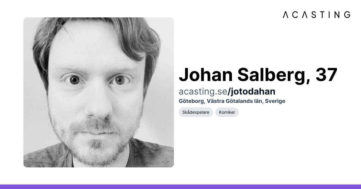 Johan Salberg | Skådespelare | Komiker | ACASTING