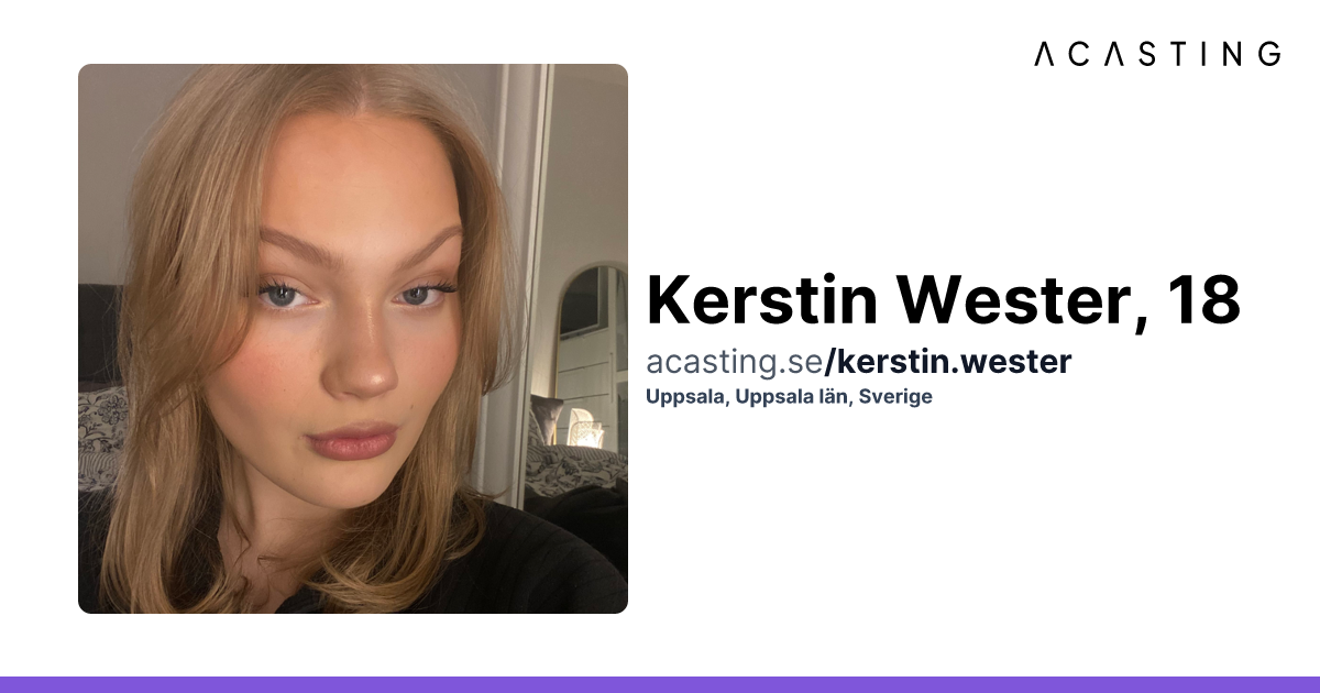 Kerstin Wester | Skådespelare | Statist | Modell | ACASTING