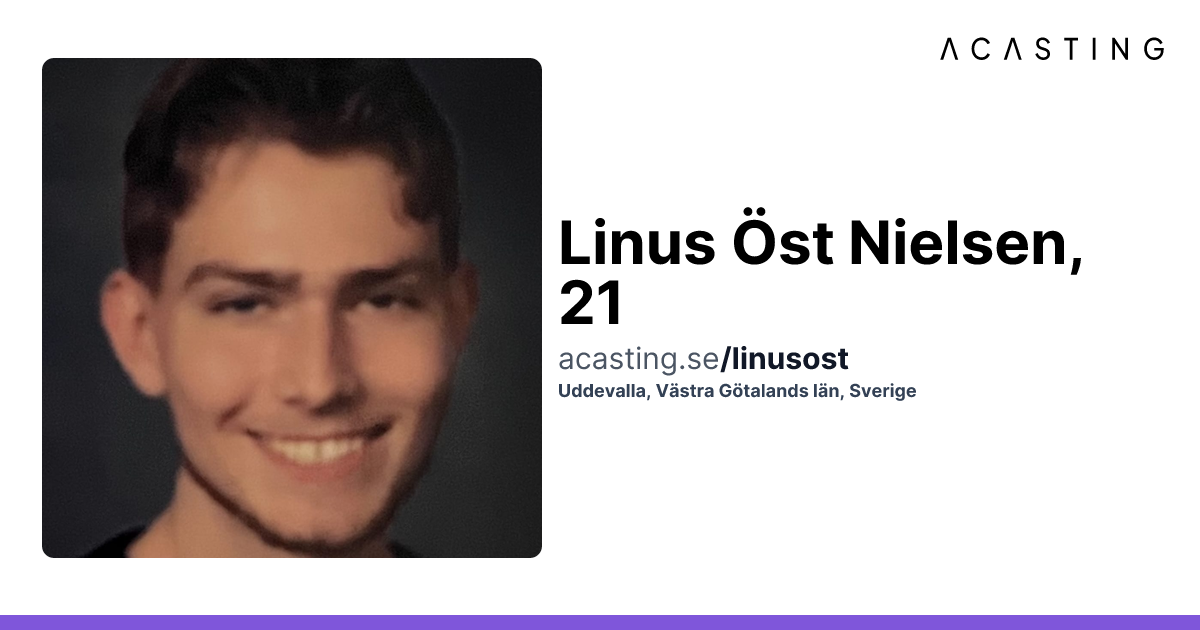 Linus Öst Nielsen | Skådespelare | Statist | Modell | ACASTING