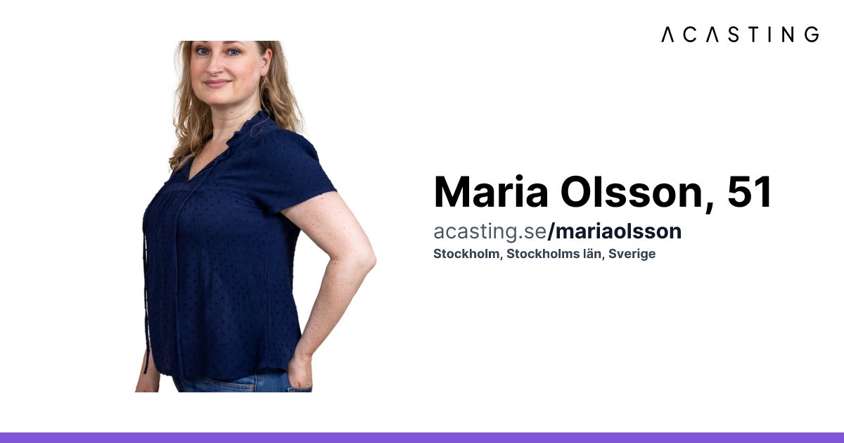 Maria Olsson | Skådespelare | Artist | Konferencier | ACASTING