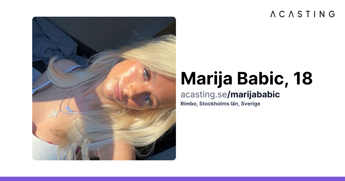 Marija Babic | Skådespelare | ACASTING