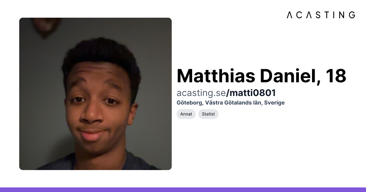 Matthias Daniel | Annat | Statist | ACASTING