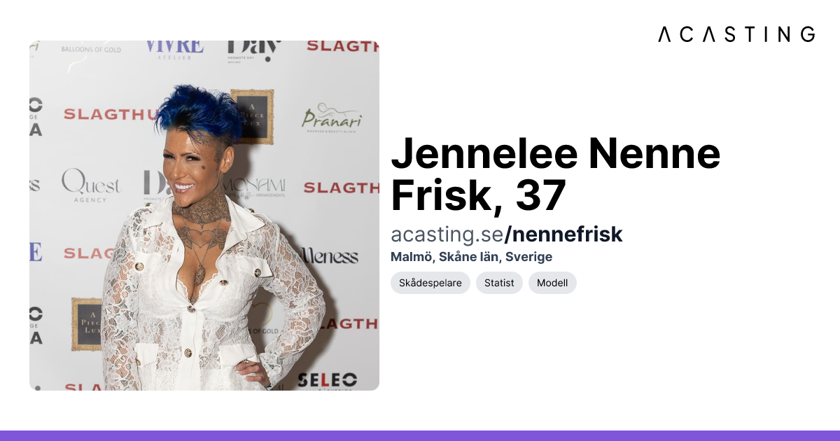 Jennelee Nenne Frisk | Skådespelare | Statist | Modell | ACASTING