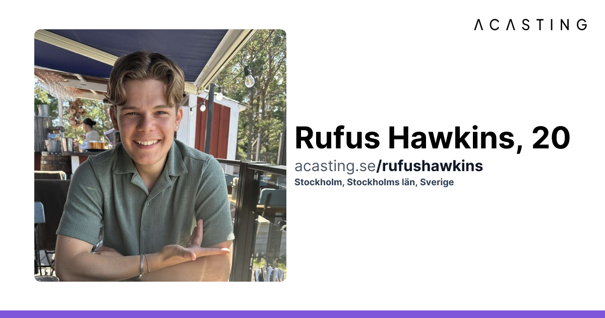 Rufus Hawkins | Skådespelare | Statist | Konferencier | ACASTING