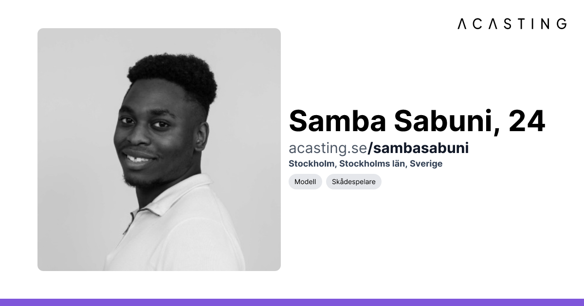 Samba Sabuni | Skådespelare | ACASTING
