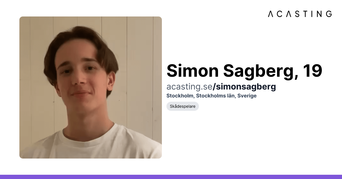 Simon Sagberg | Skådespelare | Modell | ACASTING