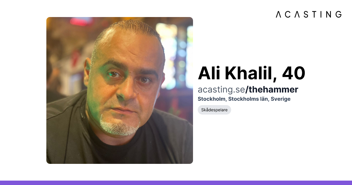 Ali Khalil | Skådespelare | ACASTING